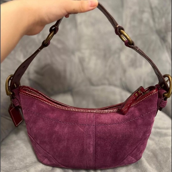 Coach | Bags | Coach Soho Shoulder Bag Purple Suede 9658 | Poshmark